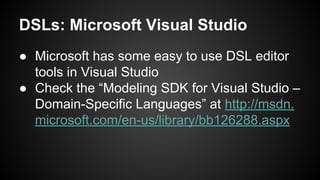 Domain Specific Languages: An introduction (DSLs) | PDF