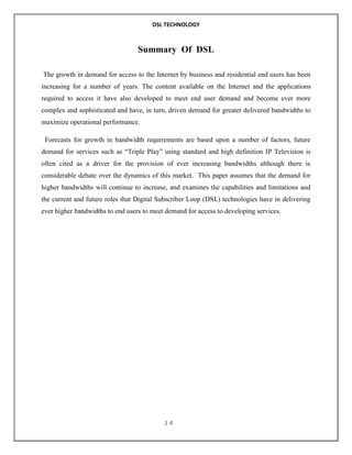 Dsl technology report | DOCX
