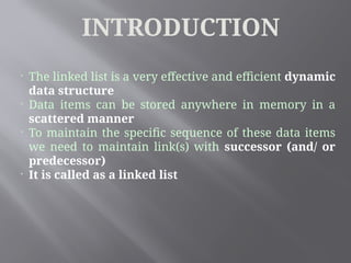 DSL Unit 4 (Linked list) (PPT)SE3rd sem sppu.pptx | Programming Languages | Computing