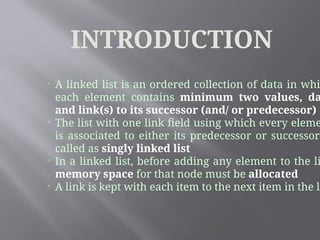 DSL Unit 4 (Linked list) (PPT)SE3rd sem sppu.pptx | Programming Languages | Computing