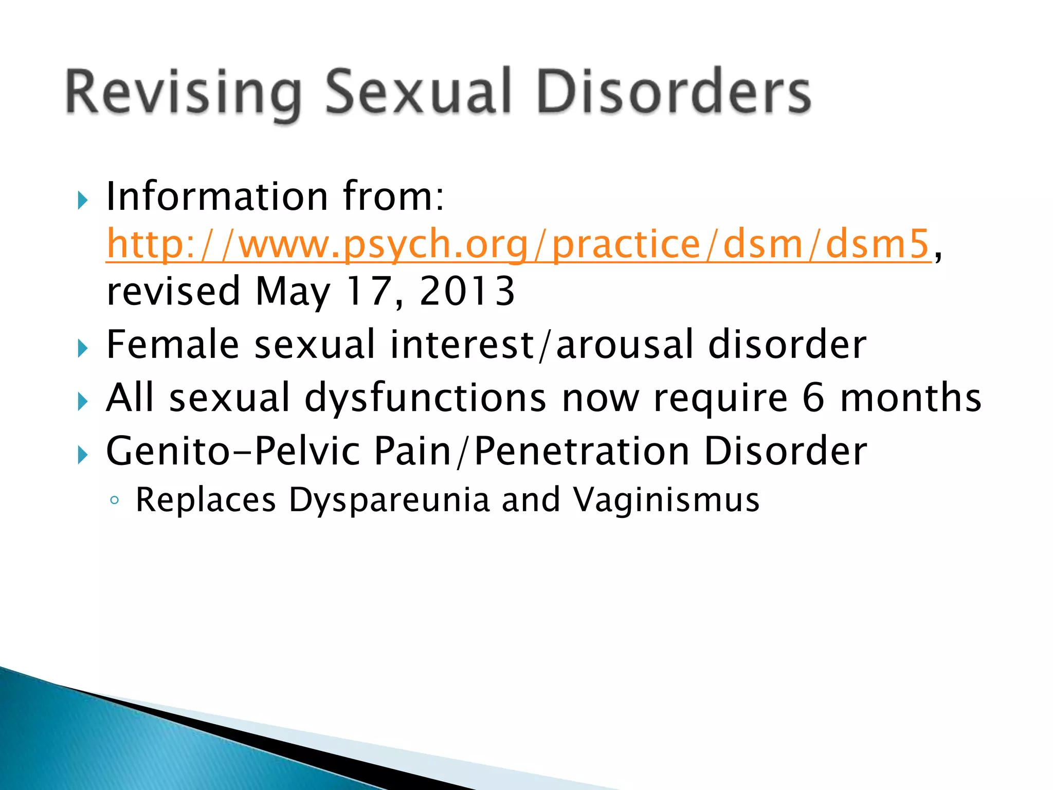 Dsm 5 sex and gender disorders | PPTX