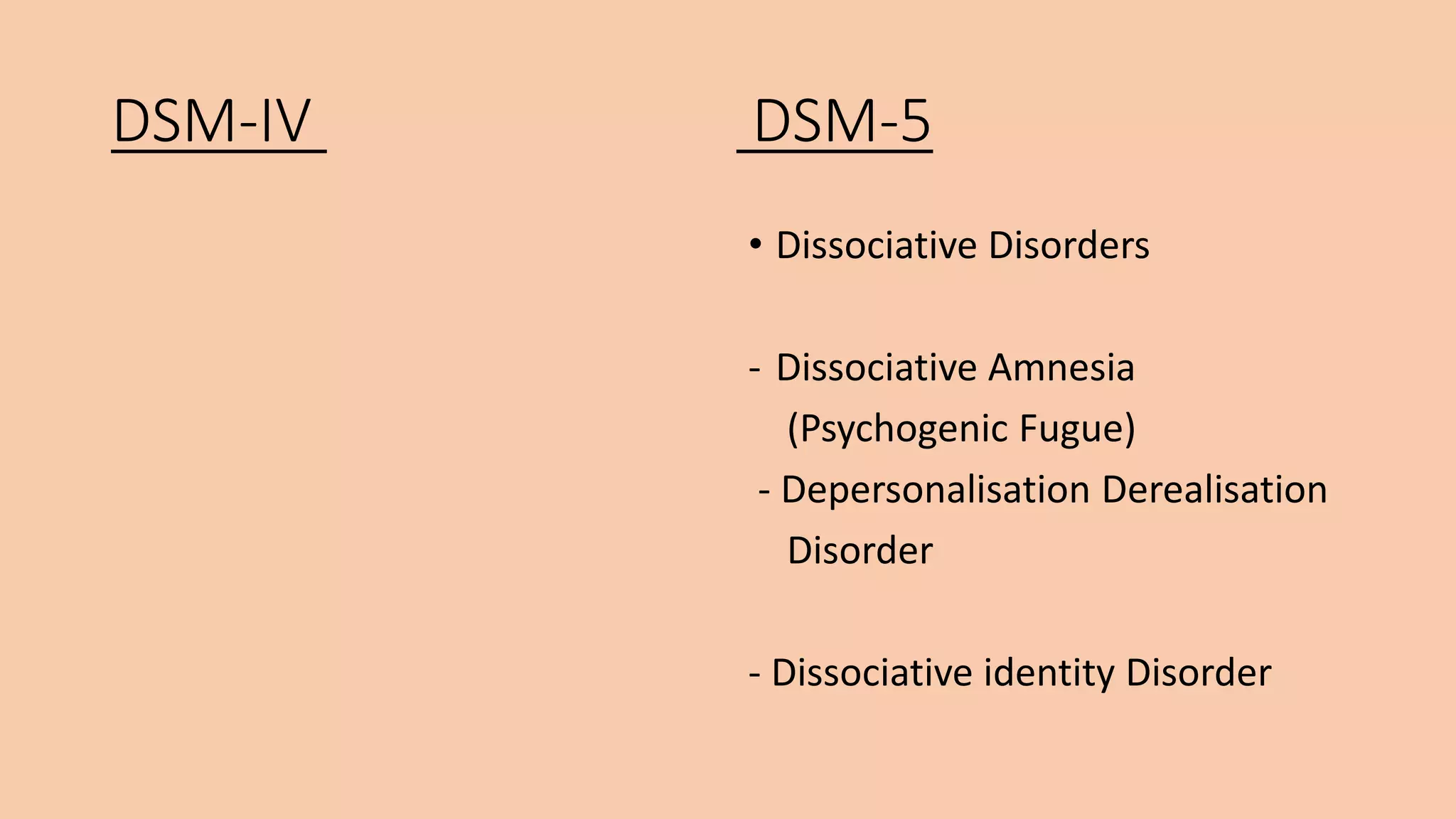 DSM IV & DSM-5 differences | PPTX