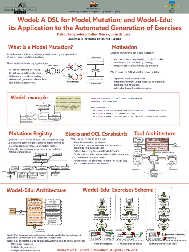 Wodel: A DSL for Model Mutation; and Wodel-Edu: its Application to the Automated Generation of ...