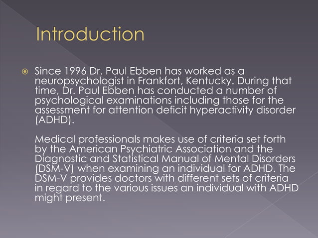 DSM-V Criteria for ADHD | PPTX