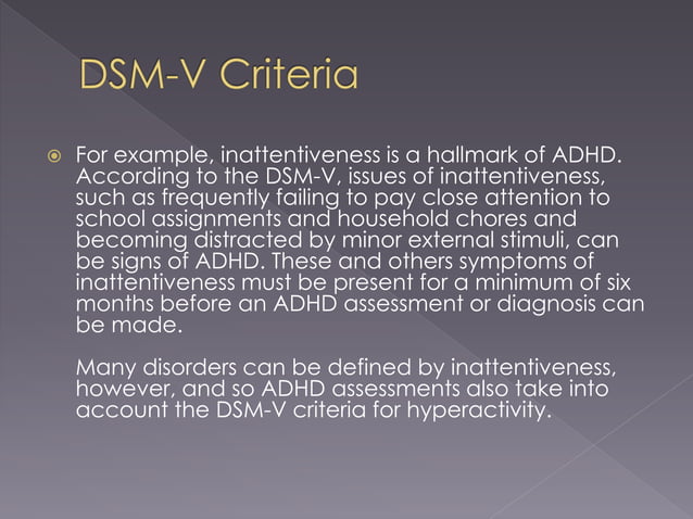 DSM-V Criteria for ADHD | PPTX