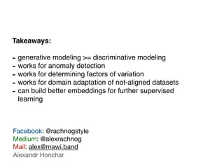 Data Science Milan: generative modeling for anything apart of generation | PDF