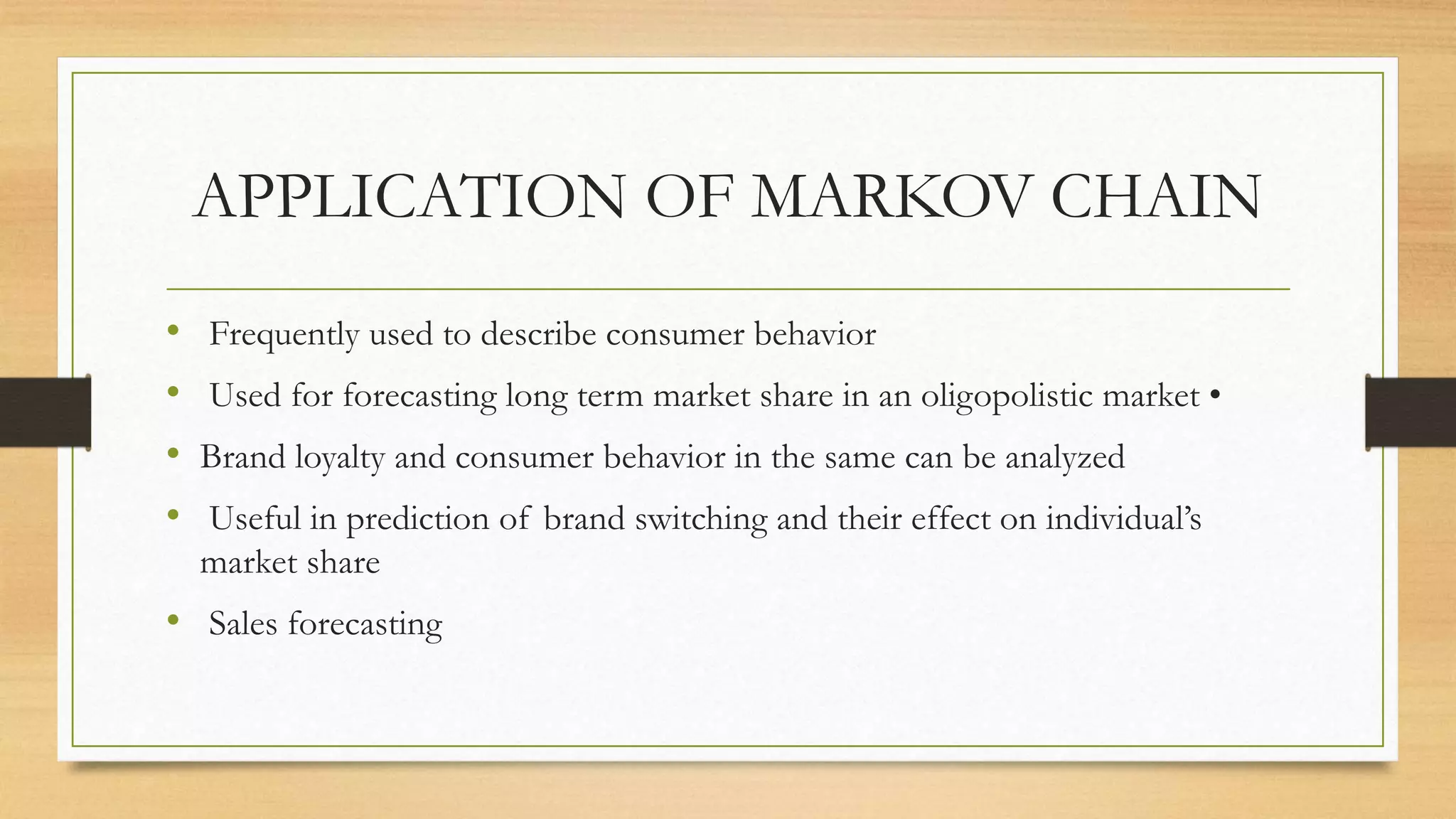 MARKOV CHAIN ANALYSIS IN AN ORGANISATION | PPT