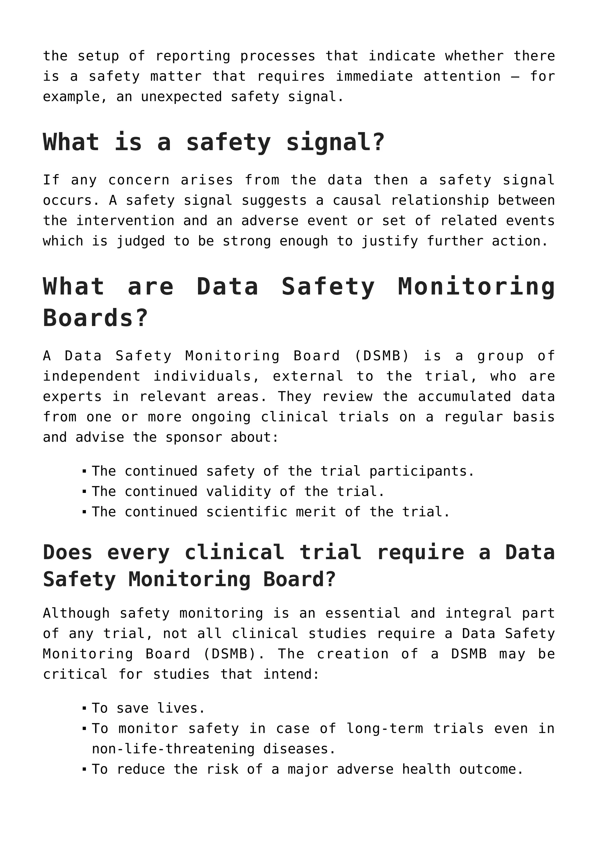 DATA SAFETY MONITORING BOARD | PDF