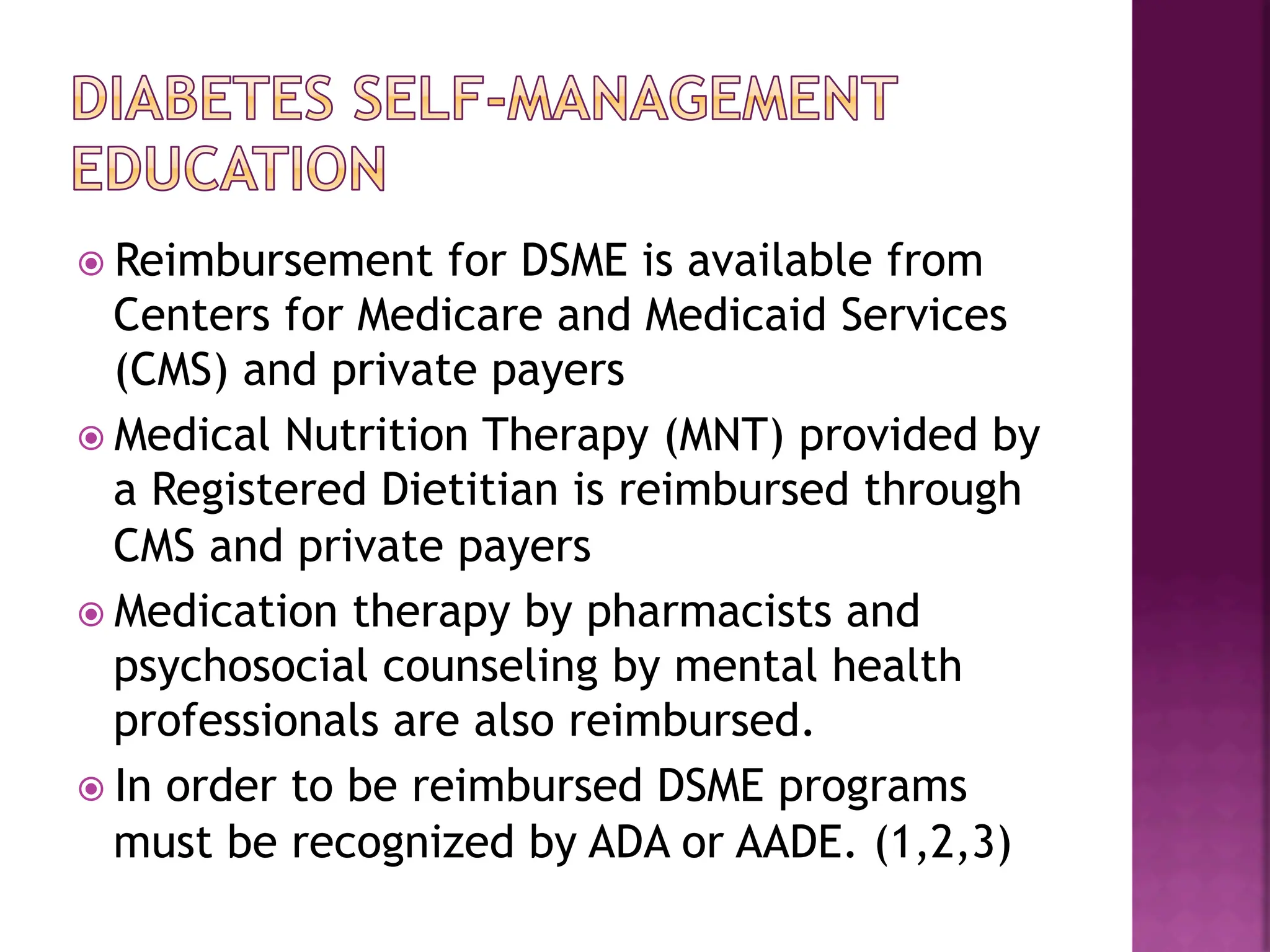DSMEpresentation Diabetes self management education | PDF