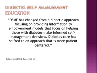 DSMEpresentation Diabetes self management education | PDF