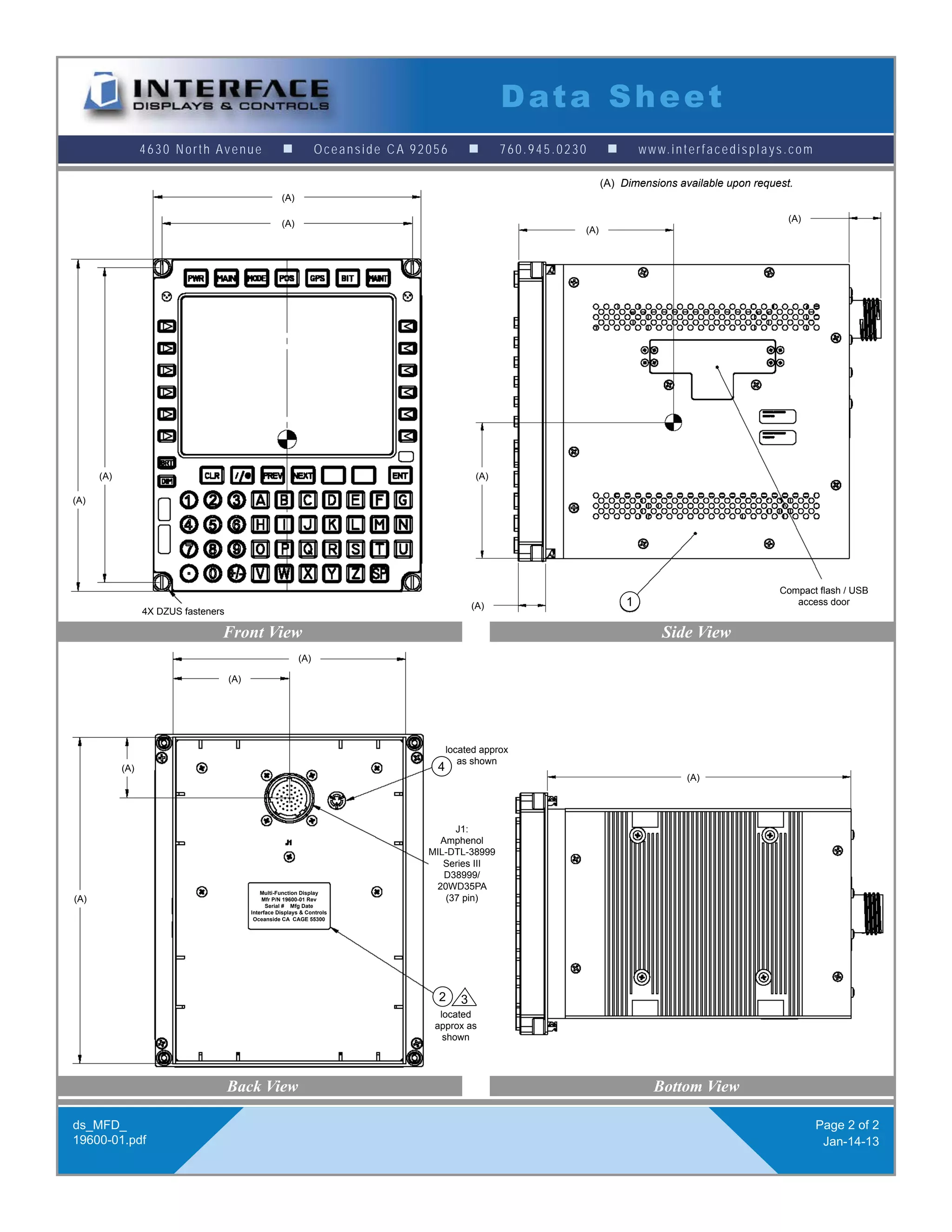 Multi-Function Display (MFD) 19600-01 Data Sheet (Interface Displays) | PDF | Operating Systems ...