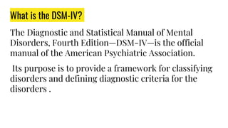 Dsm iv criteria for diagnosing autistic disorder | PPT