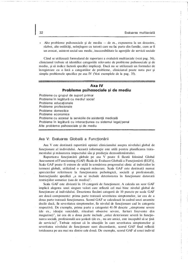 Dsm iv(manual de diagnostic si statistica a tulburarilor mentale) | PDF