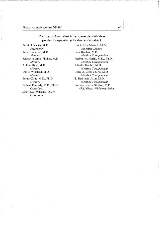 Dsm iv(manual de diagnostic si statistica a tulburarilor mentale) | PDF