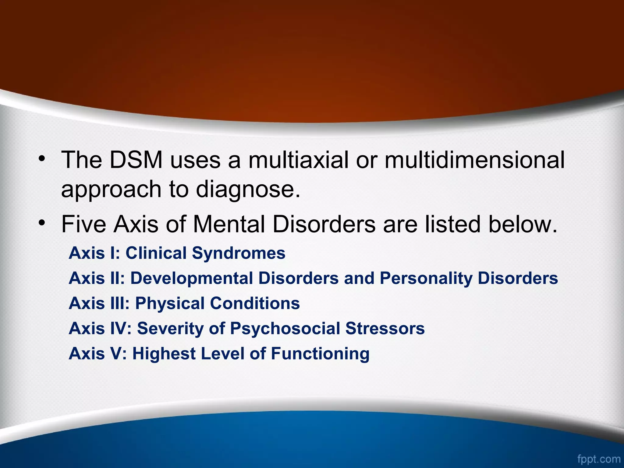 Differences between DSM - IV and DSM 5 | PPT