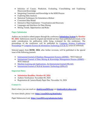 5 th International Conference on Data Science and Machine Learning (DSML 2024) | PDF