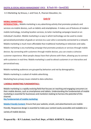 DSMM -IV-UNIT (1). digital media management | DOCX