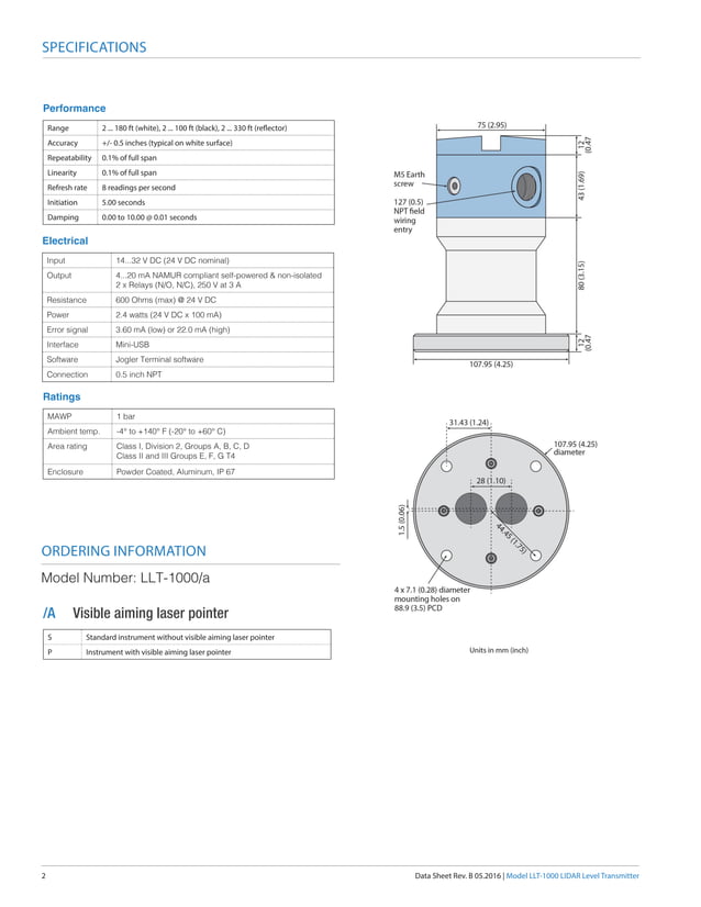 Laser based level transmitter for industrial process measurement | PDF