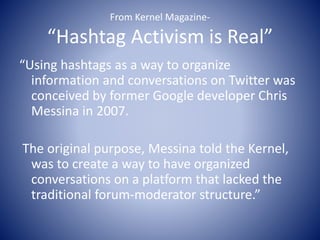 Hashtagtivism: The Power and Strategy of Social Media Activism | PPTX
