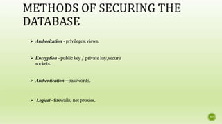 Database Security Management | PPTX