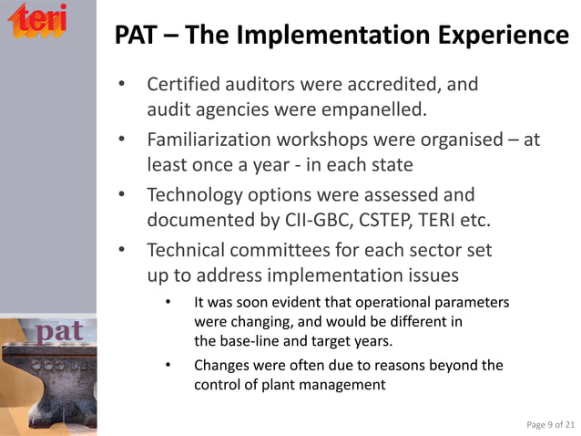 Perform, Achieve, and Trade (PAT) – An Innovative Programme to Promote ...