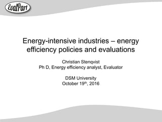Energy-intensive industries – energy efficiency policies and ...