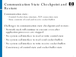 Cruz: Application-Transparent Distributed Checkpoint-Restart on ...