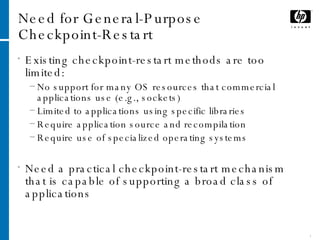 Cruz: Application-Transparent Distributed Checkpoint-Restart on ...