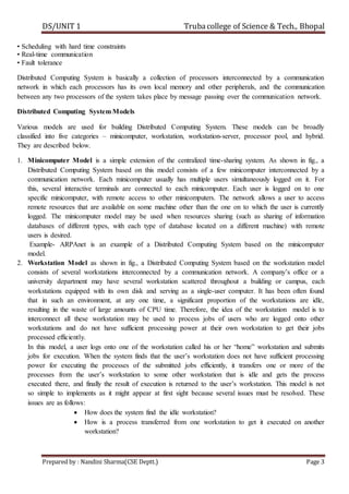 Distributed system notes unit I | DOCX