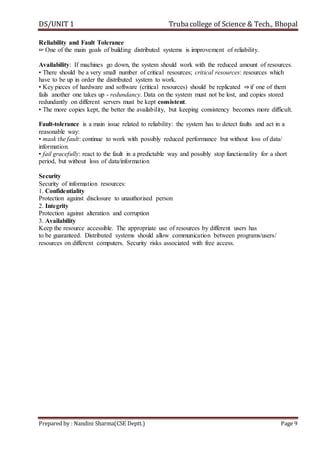 Distributed system notes unit I | DOCX