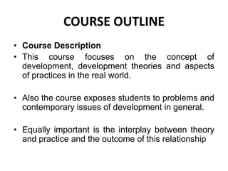 Development study notes | PPT