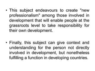 Development study notes | PPT