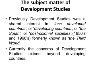 Development study notes | PPT