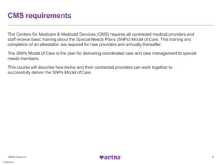 Dsnp model of care training 2021 | PPTX