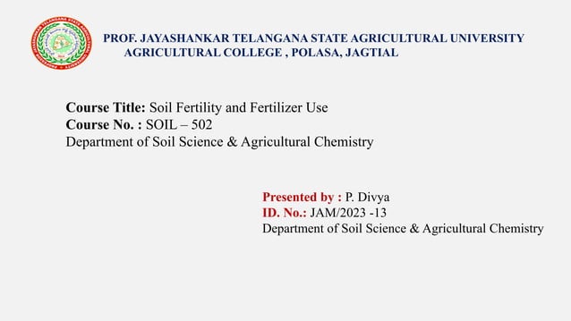Mechanism of Slow releasing fertilizers with crop yield improvement | PPTX