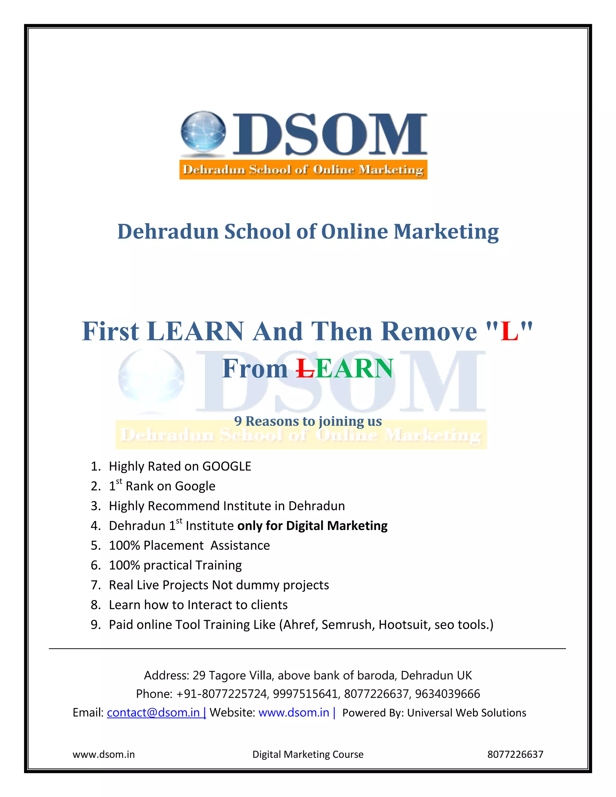 Dsom course structure | PDF