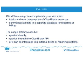 CloudStack usage service | PPT