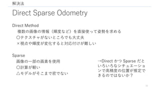 SLAMチュートリアル大会 Direct Sparse Odometry 紹介 | PDF
