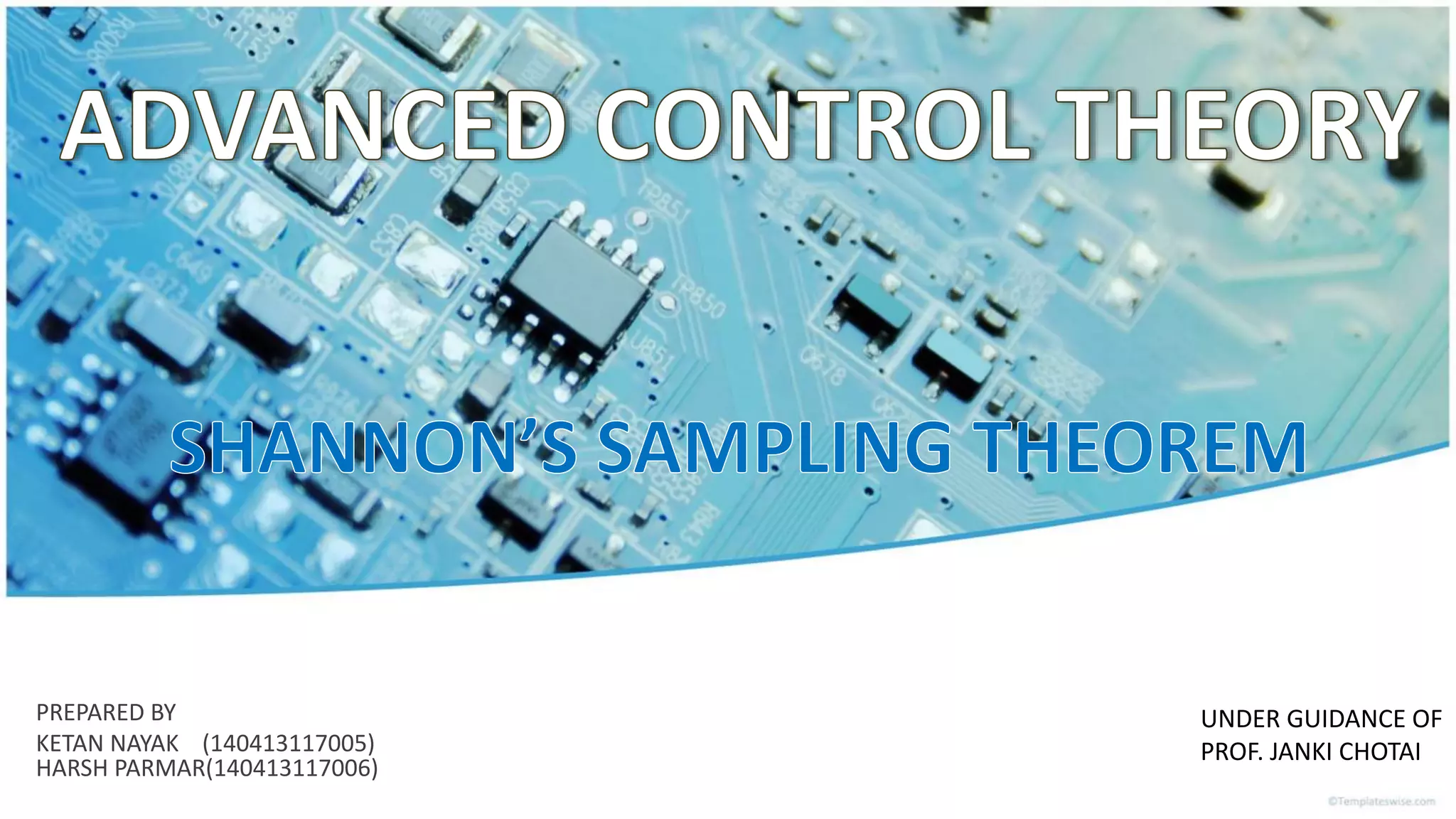 Shannon's Sampling Theorem | PPTX