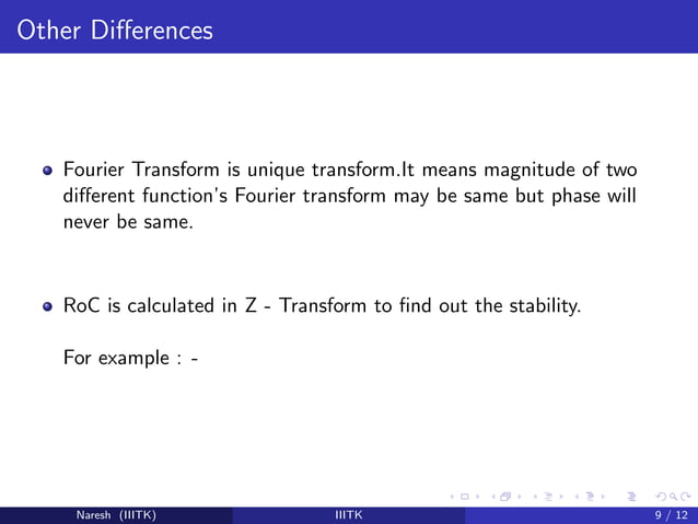 DSP, Differences between Fourier series ,Fourier Transform and Z transform | PDF