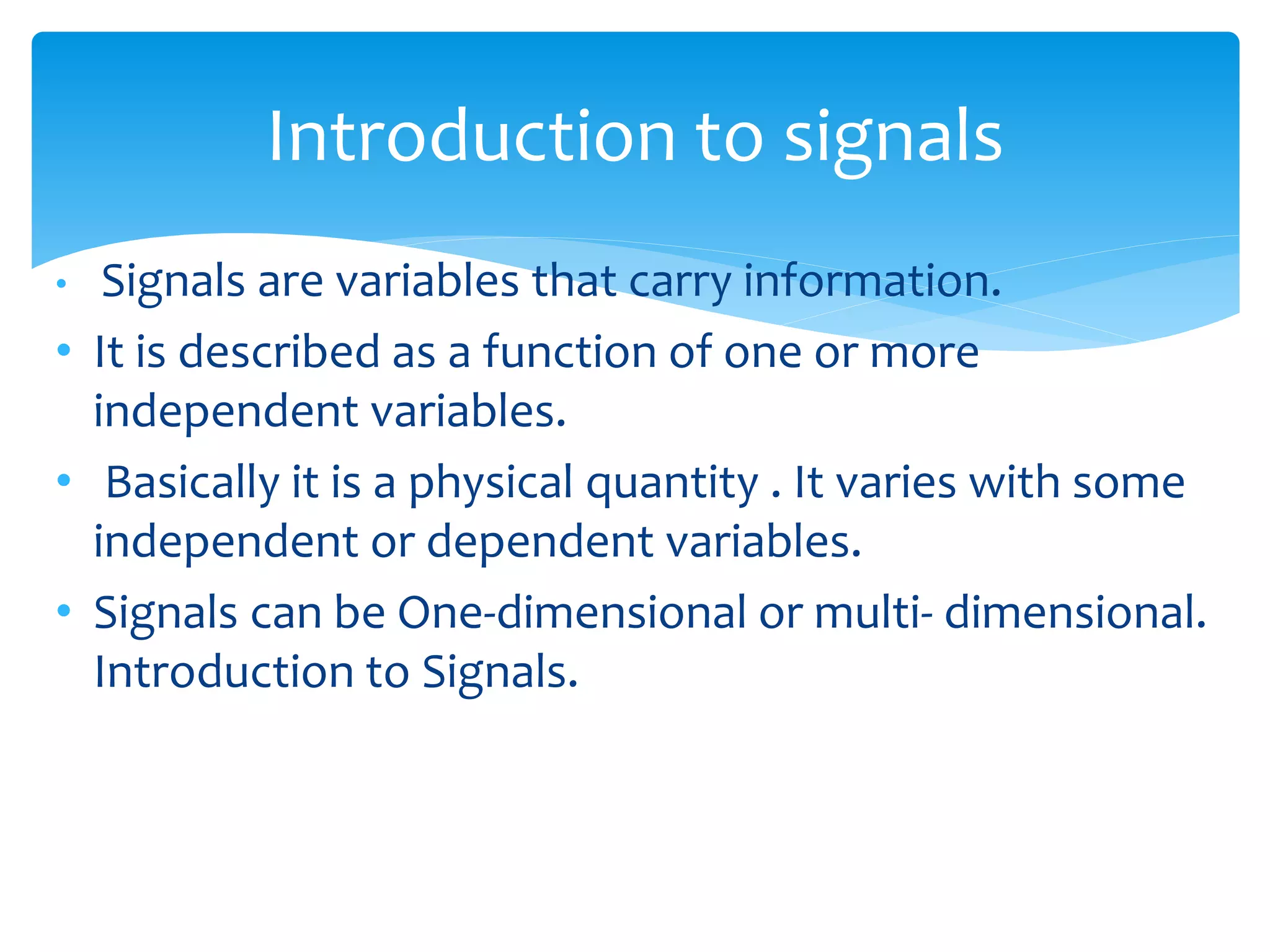 Signals and System | PPTX | Physics | Science
