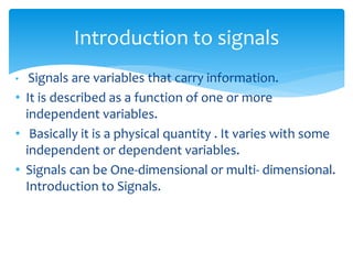 Signals and System | PPTX | Physics | Science
