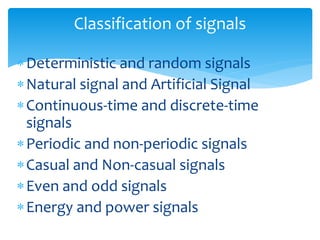 Signals and System | PPTX | Physics | Science