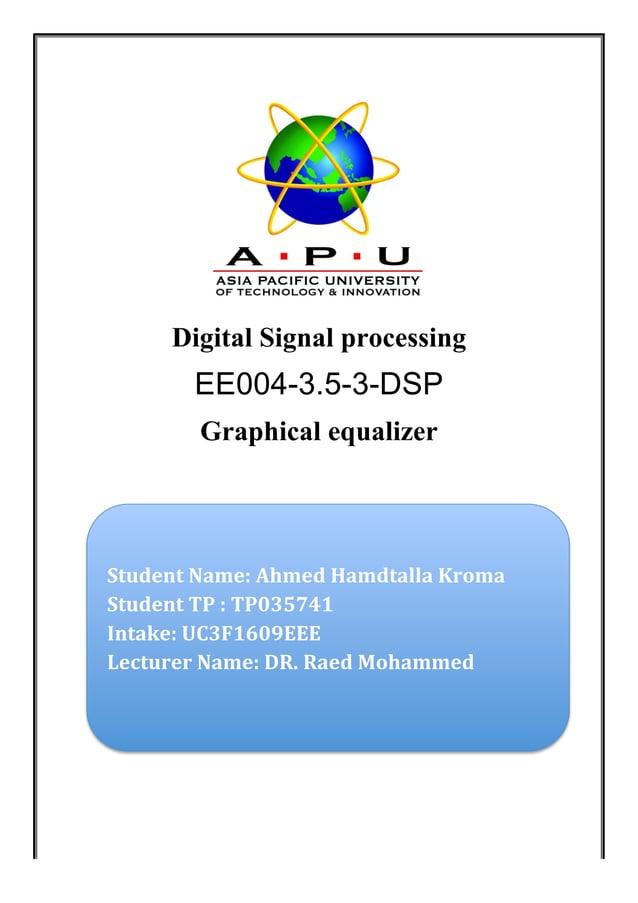Graphical equalizer using MATLAB | PDF