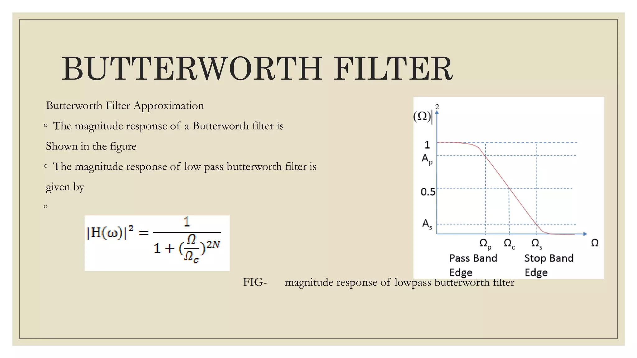 TRANSITIONAL BUTTERWORTH-CHEBYSHEV FILTERS | PPTX