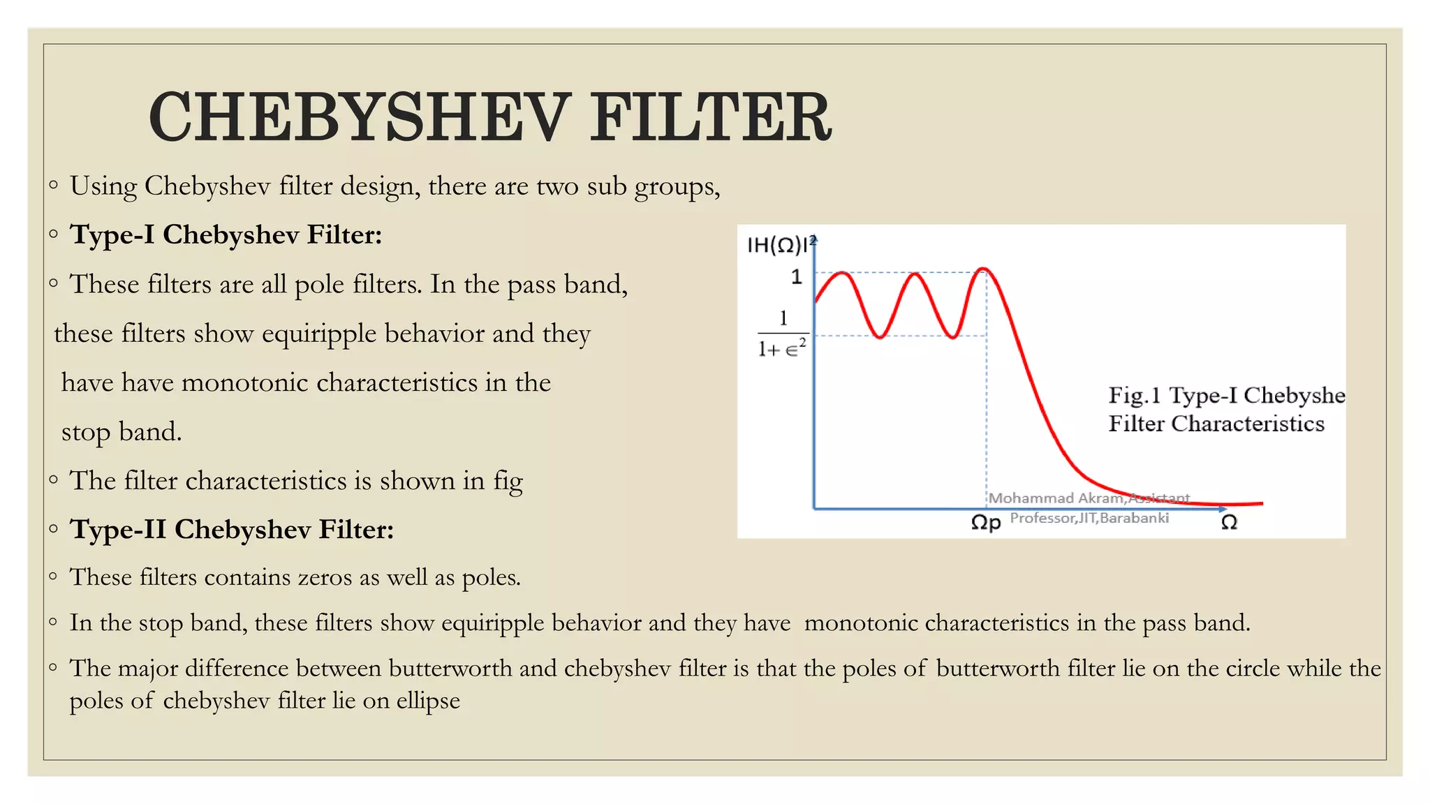 TRANSITIONAL BUTTERWORTH-CHEBYSHEV FILTERS | PPTX