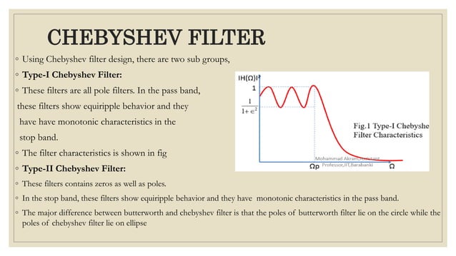 TRANSITIONAL BUTTERWORTH-CHEBYSHEV FILTERS | PPTX | Technology & Computing