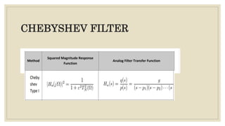 TRANSITIONAL BUTTERWORTH-CHEBYSHEV FILTERS | PPTX