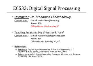 Dsp U Lec01 Real Time Dsp Systems | PPT