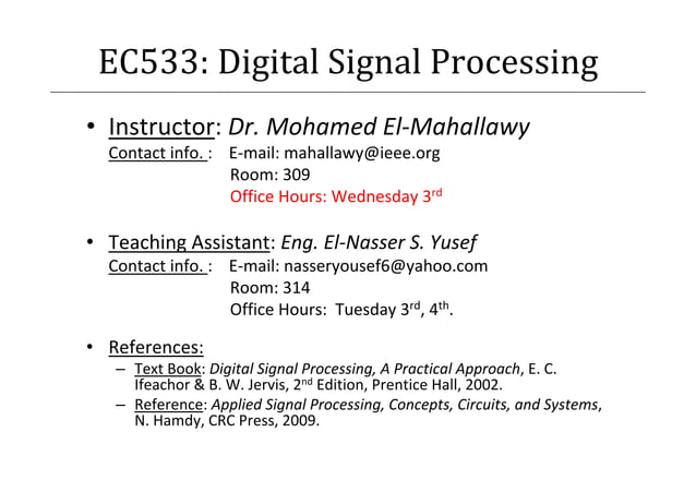 Dsp U Lec01 Real Time Dsp Systems | PPT